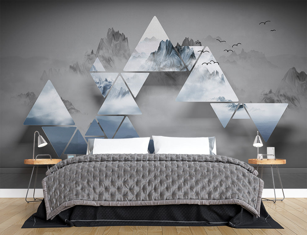 3D Geometric Triangle Wallpaper – Home Decoram