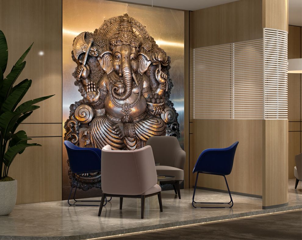 3D Mural Wallpaper lord ganesha customized wallpaper – Home Decoram