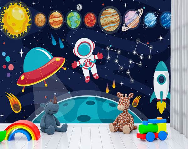 Colorful Planets Of Solar System Kids Wallpaper – Home Decoram