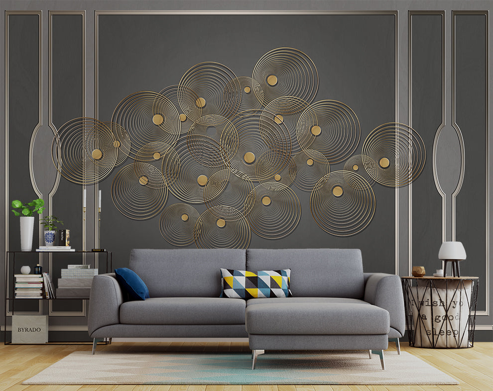 Designer Beautiful 3D Round Circular Modern Wallpaper – Home Decoram