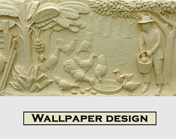 Vintage Rural Life 3D Wall Mural Wallpaper – Home Decoram