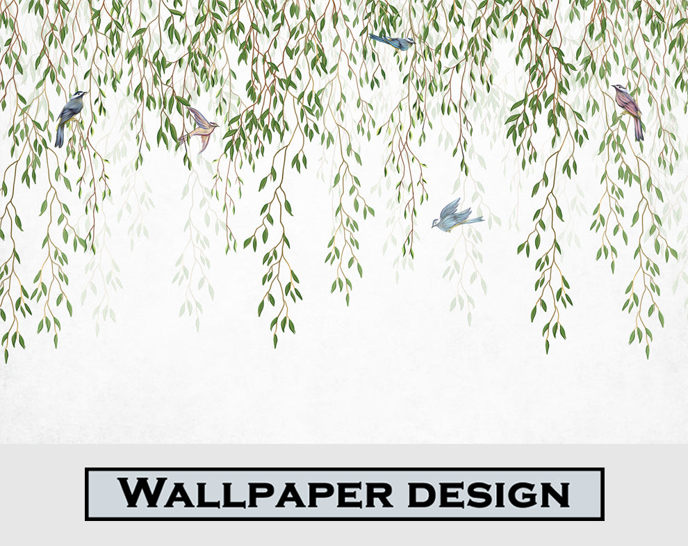 Tree And Leaves Wallpaper, Hanging Garden Wallpaper – Home Decoram