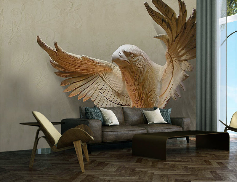 3D Eagle Mural Wallpaper for Walls – Home Decoram