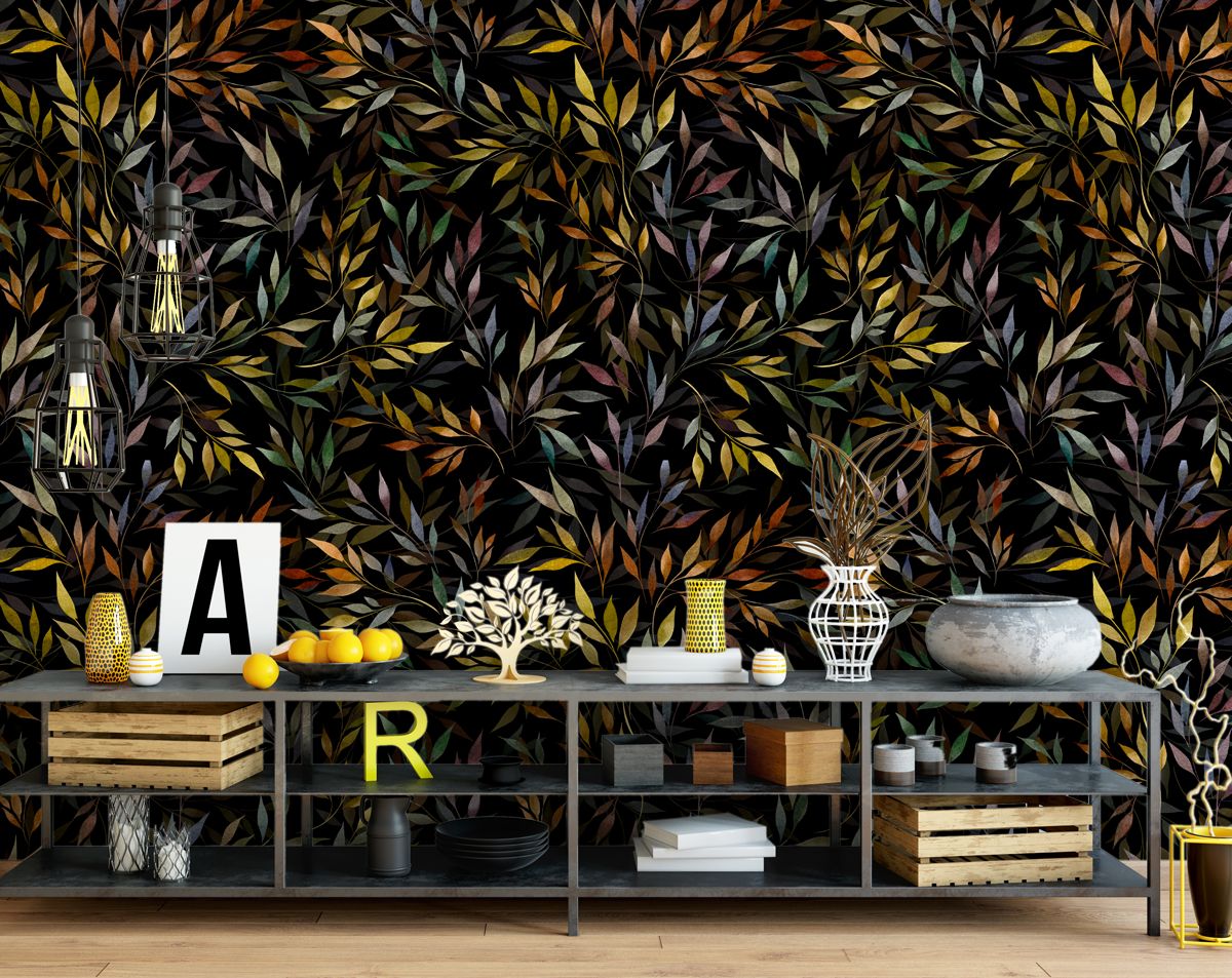 Multicolor Nature Leaf Wallpaper Tropical Forest Wallpaper – Home Decoram