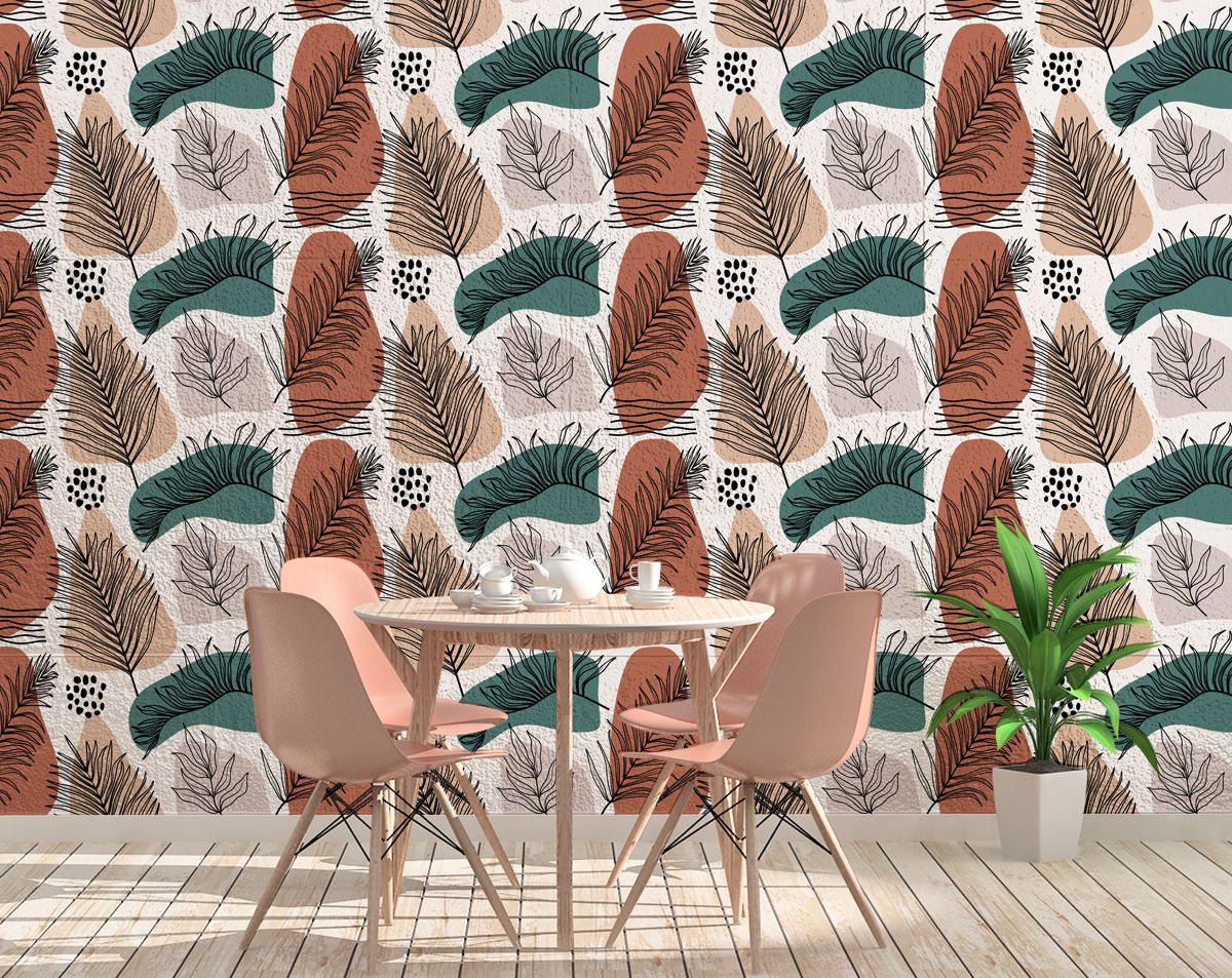 Abstract Leaves Style Rolls Wallpaper – Home Decoram
