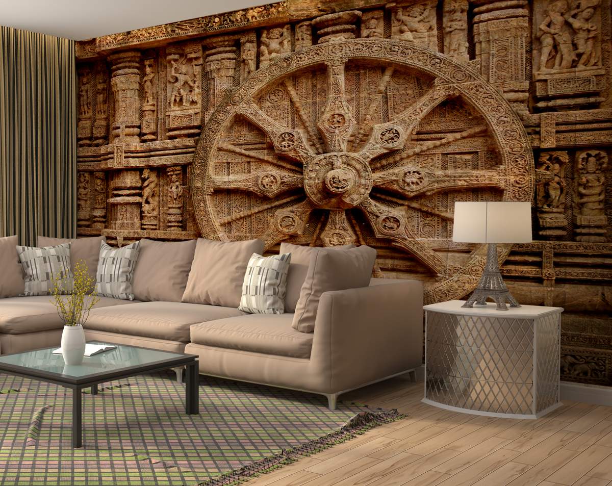 Konark Chakra 3d Wallpaper – Home Decoram