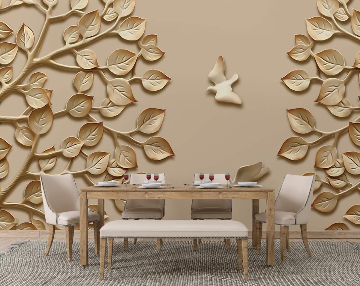 Wall Mural 3D Birds Wallpaper – Home Decoram