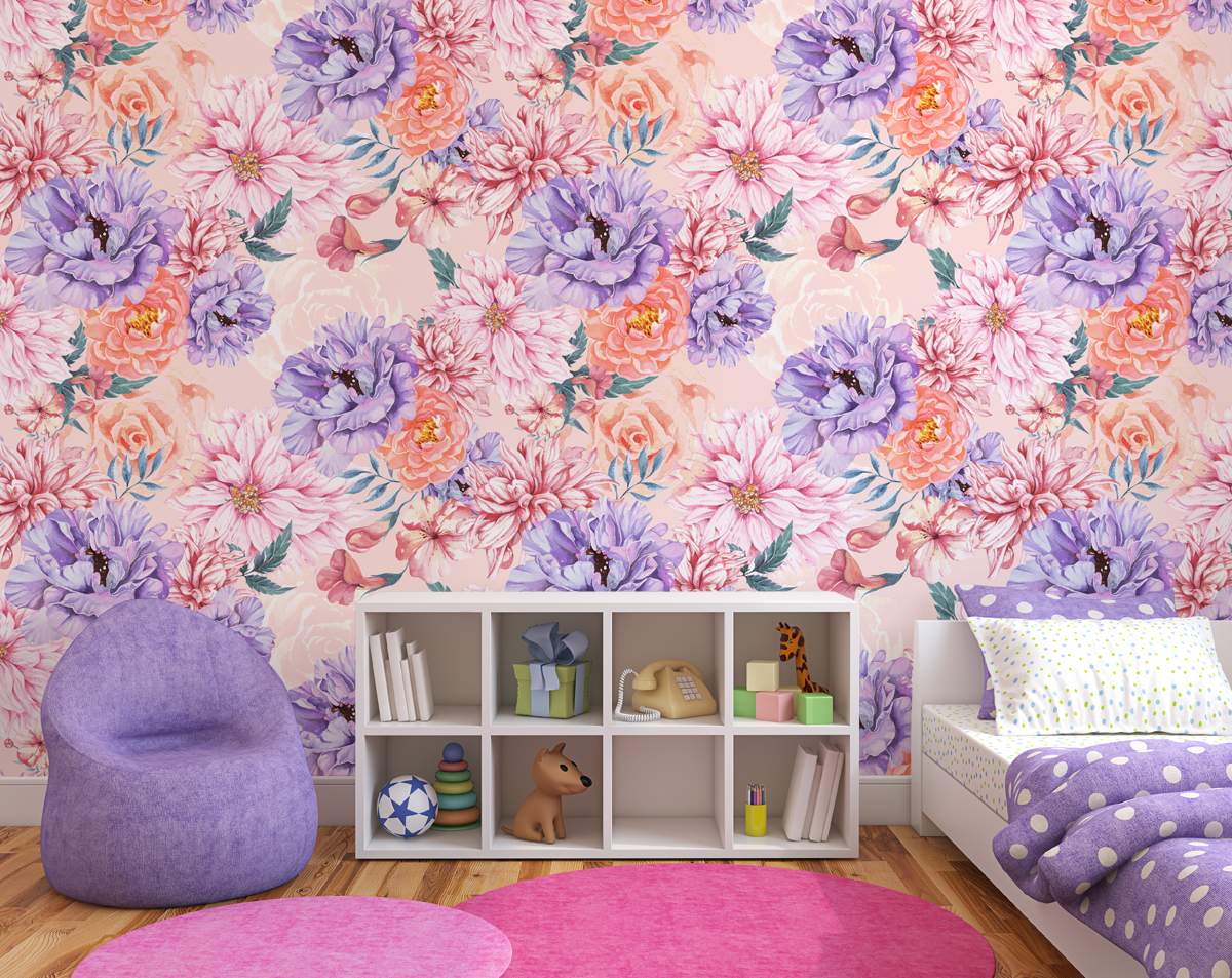 Colorful Rose Floral Wallpaper Rolls – Home Decoram